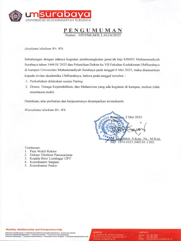 2025 0505 Pengumuman | PDF