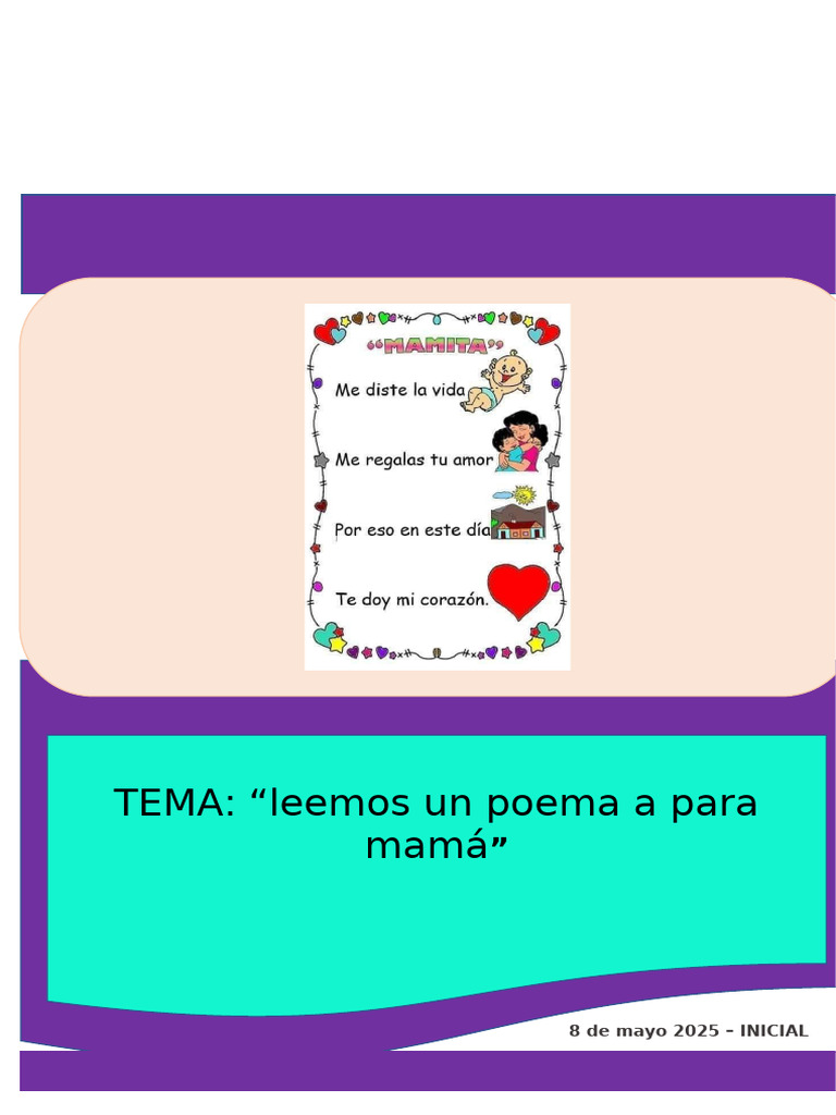 Poema para Mamá: Actividades Educativas | PDF | Aprendizaje | Información