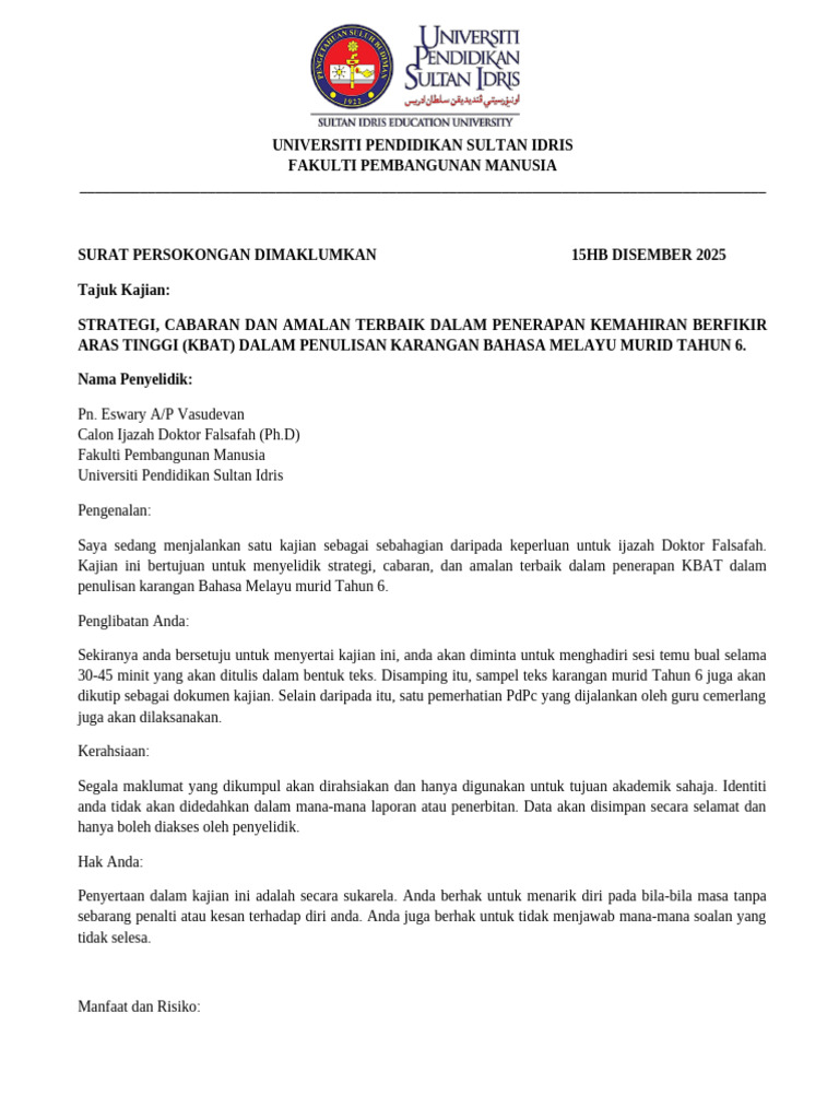 Surat Informed Consent | PDF