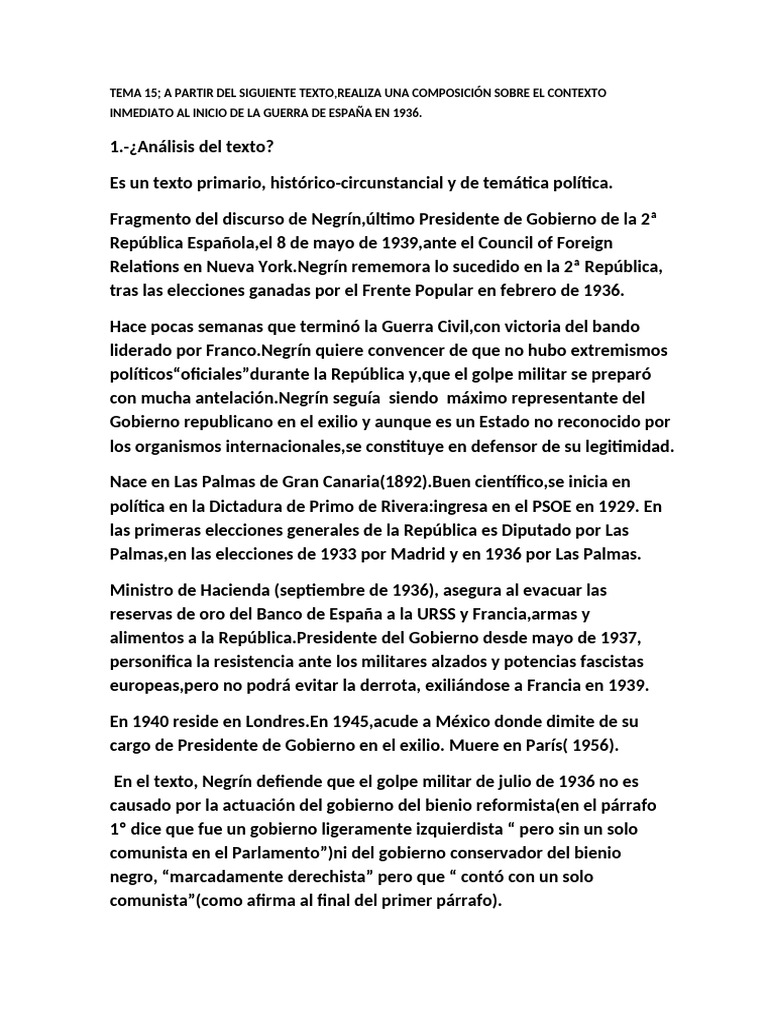 Tema 15 A Partir Del Siguiente Texto, Realiza Una Composición Sobre El ...