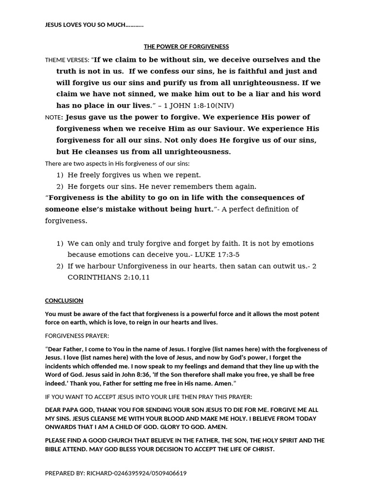 The Power of Forgiveness | PDF