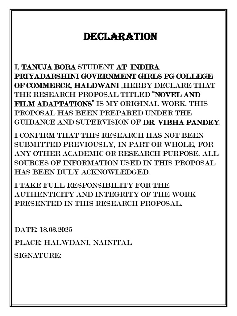 DECLARATION for Research (1) | PDF