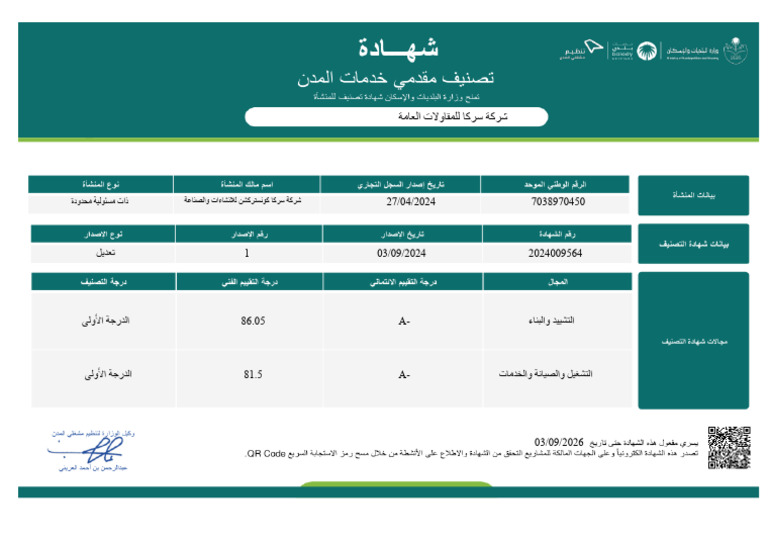 Classification Certifcate | PDF
