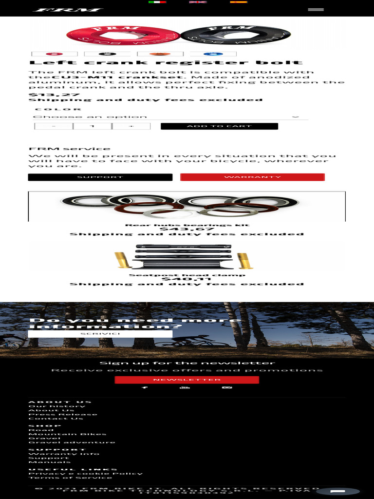 Left Crank Register Bolt - FRM BIKE - Lightweight and Effective ...