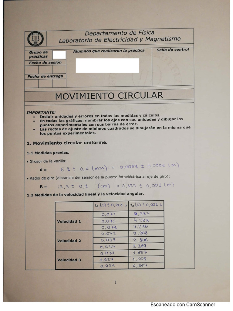 Practica4 MovimientoCircular | PDF