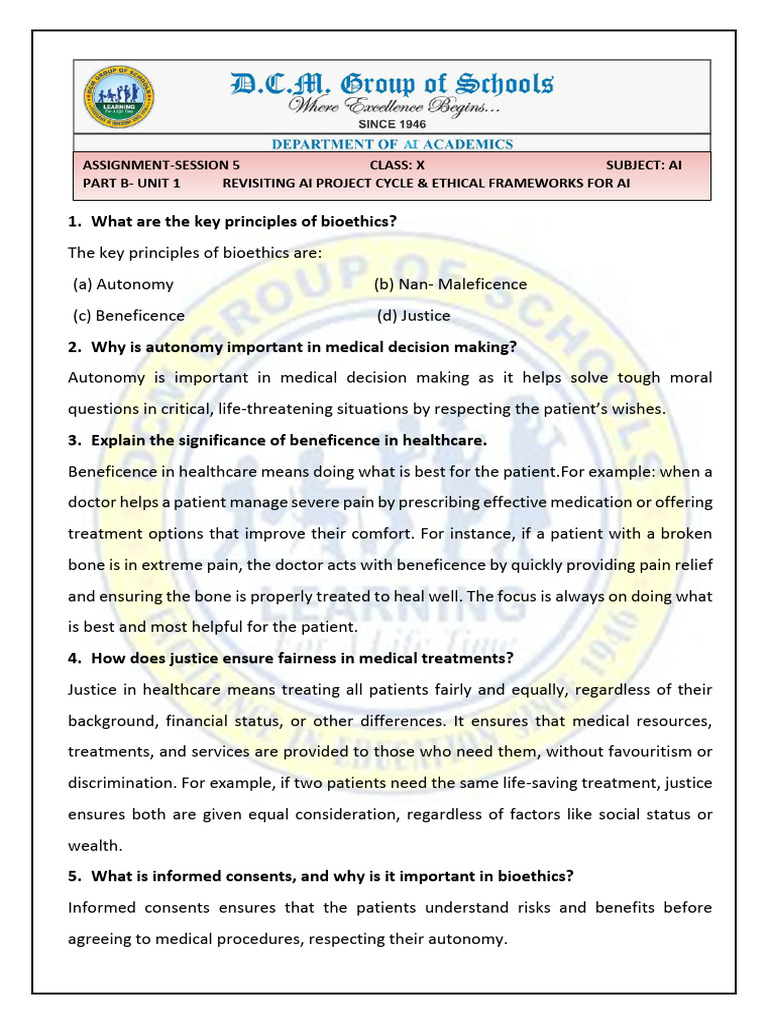 Assignment Session 5 Part B Unit 1 | PDF | Bioethics | Medical Ethics