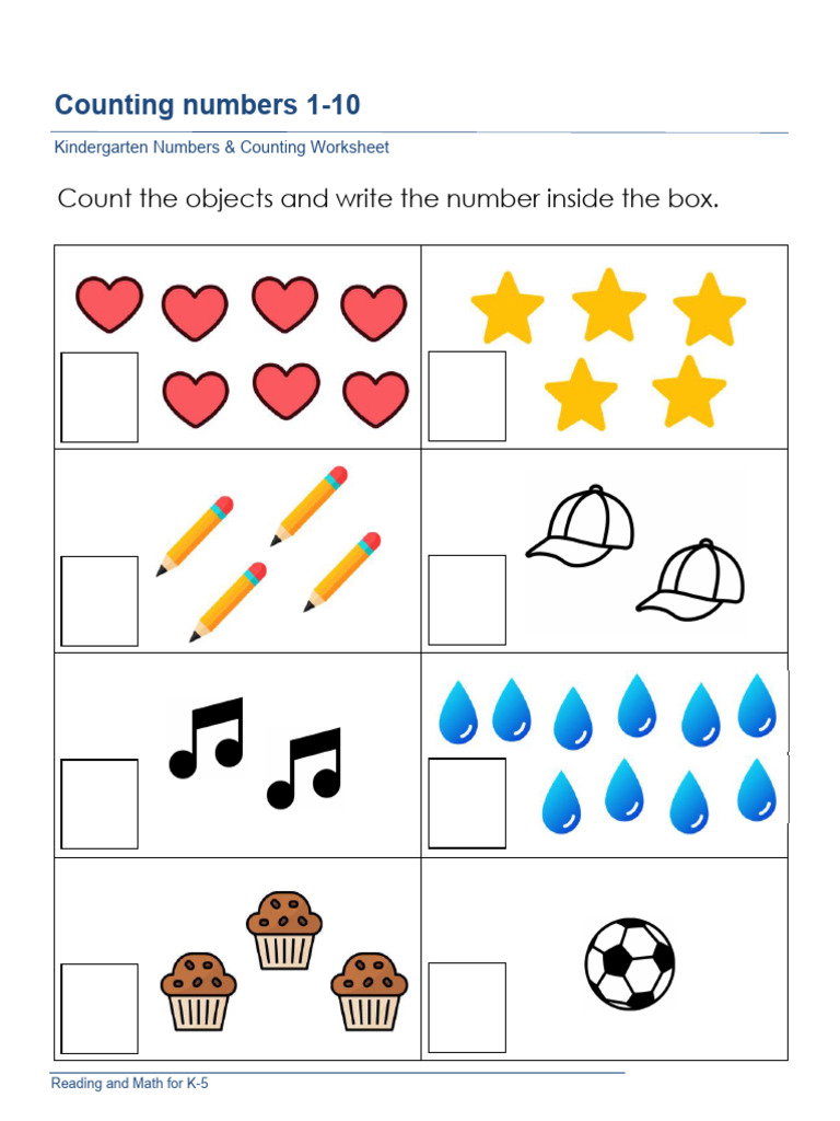 Kindergarten Counting To Ten 1 | PDF