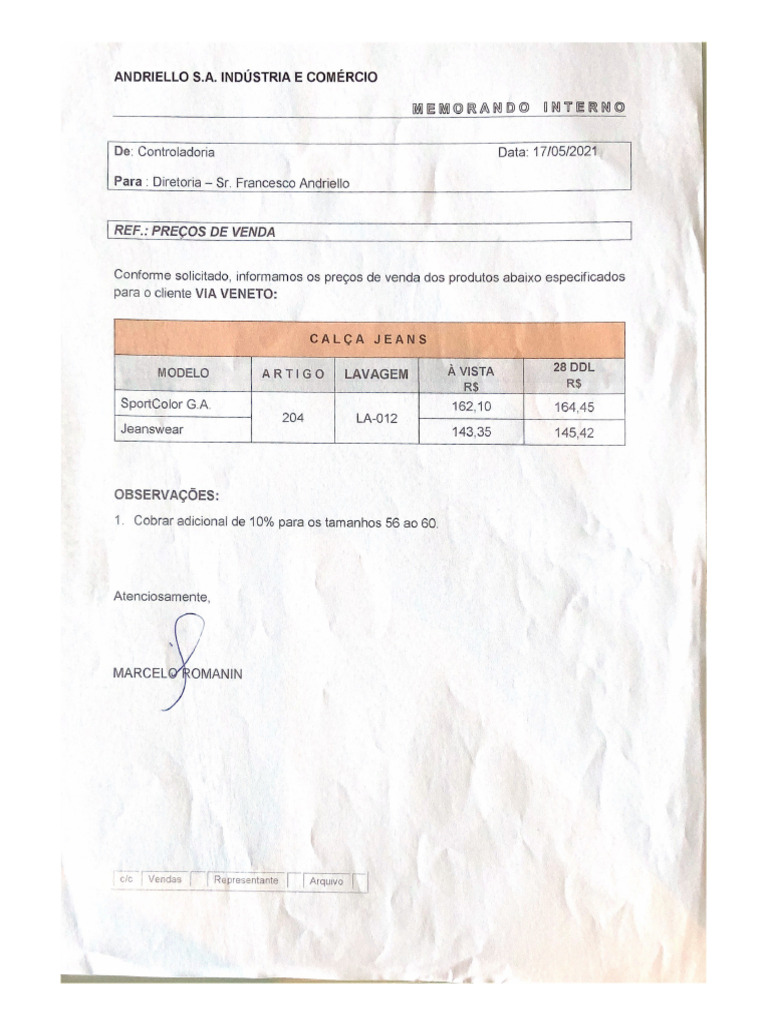 ANDRIELLO S.A. INDÚSTRIA E COMÉRCIO | PDF