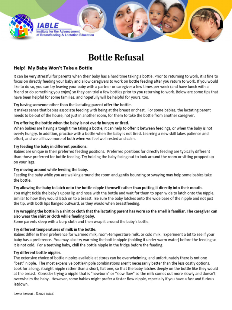Iable Bf-Ed Bottle Refusal | PDF | Infants | Breast Milk