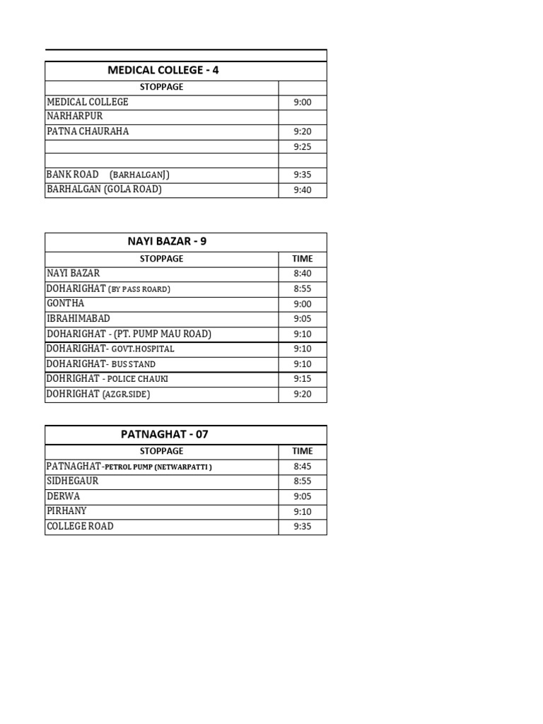 Bus Route Time-4 | PDF