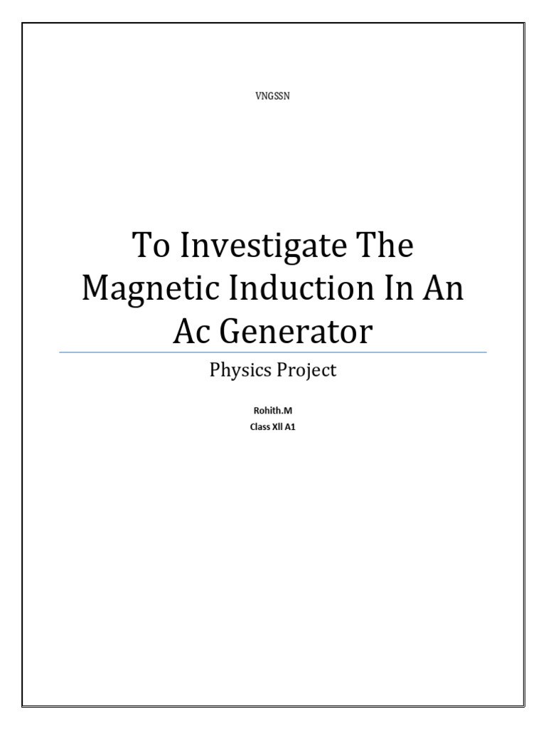 To Investigate The Magnetic Induction in An AC Generator | PDF ...