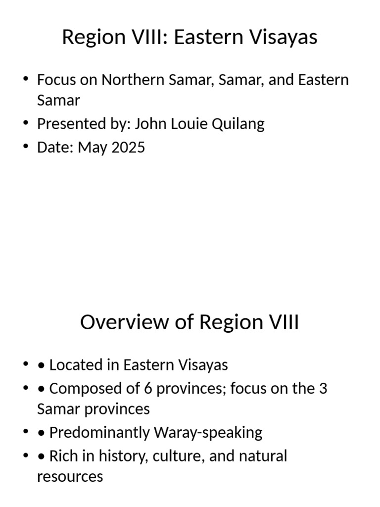 Region 8 Samar Provinces Presentation | PDF