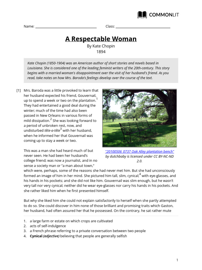 A Respectable Woman-Student | PDF