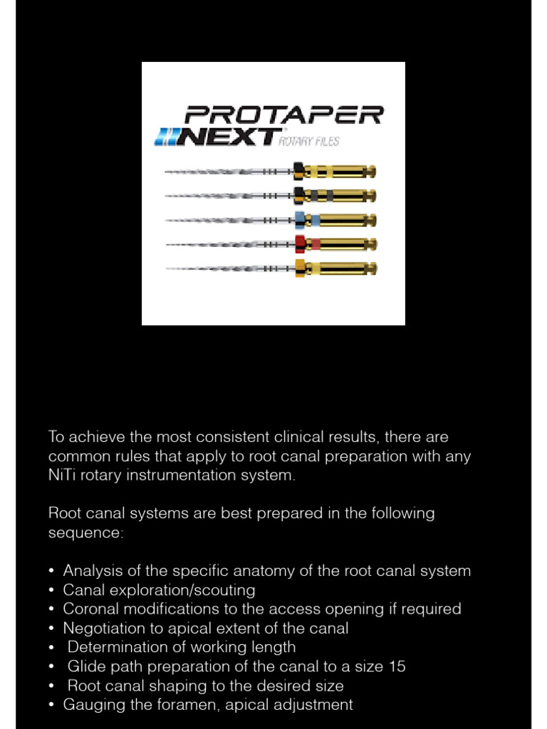ProTaper Next Root Canal Technique Guide | PDF