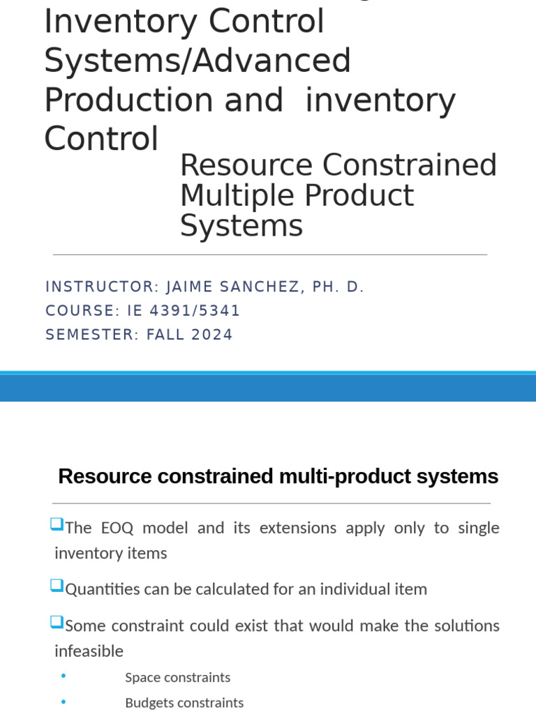 07 Resource Constrained Multiple Product | PDF | Ratio | Applied Mathematics