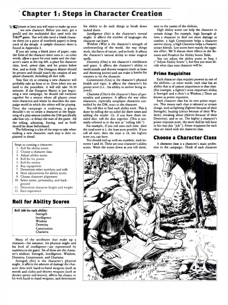 1 - Steps in Character Creation | PDF | Dungeons & Dragons | Gary Gygax Games
