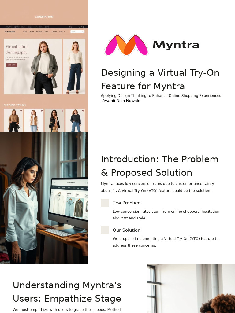 Myntra's Virtual Try-On Feature Design | PDF | Usability | Design Thinking