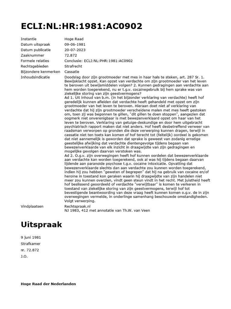 Ecli NL HR 1981 Ac0902 | PDF