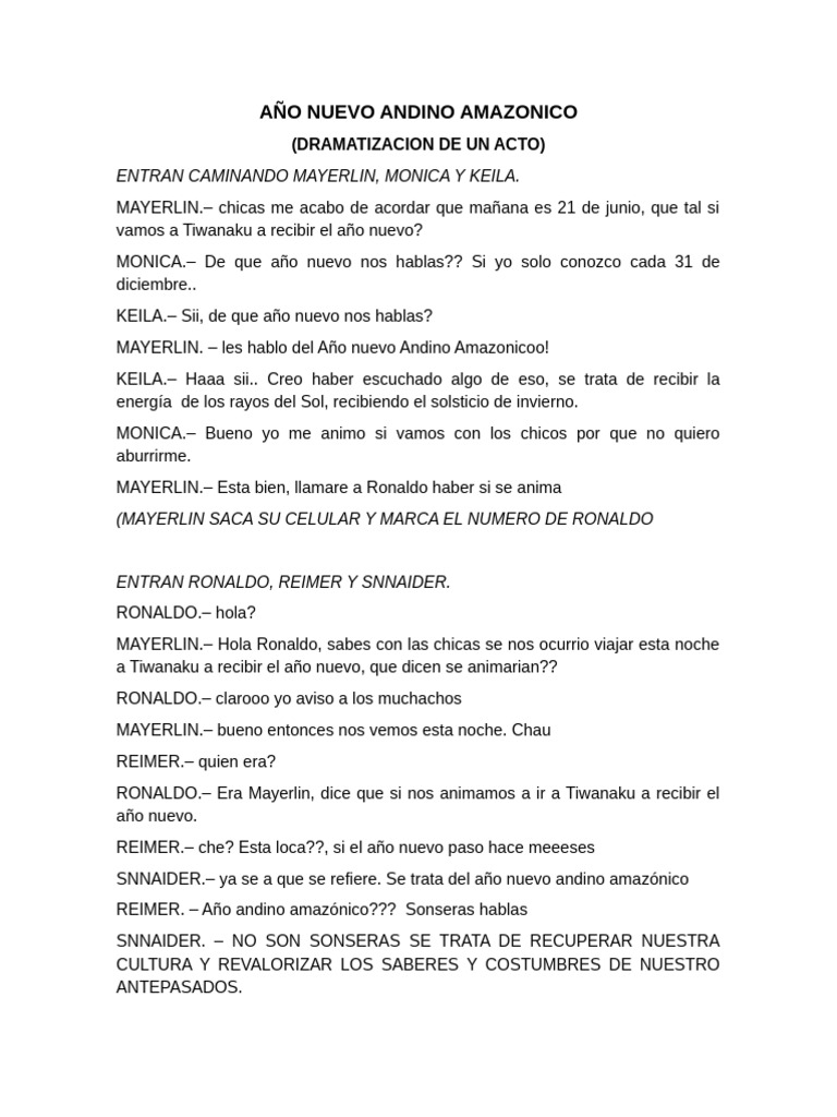 Año Nuevo Andino Amazonico | PDF