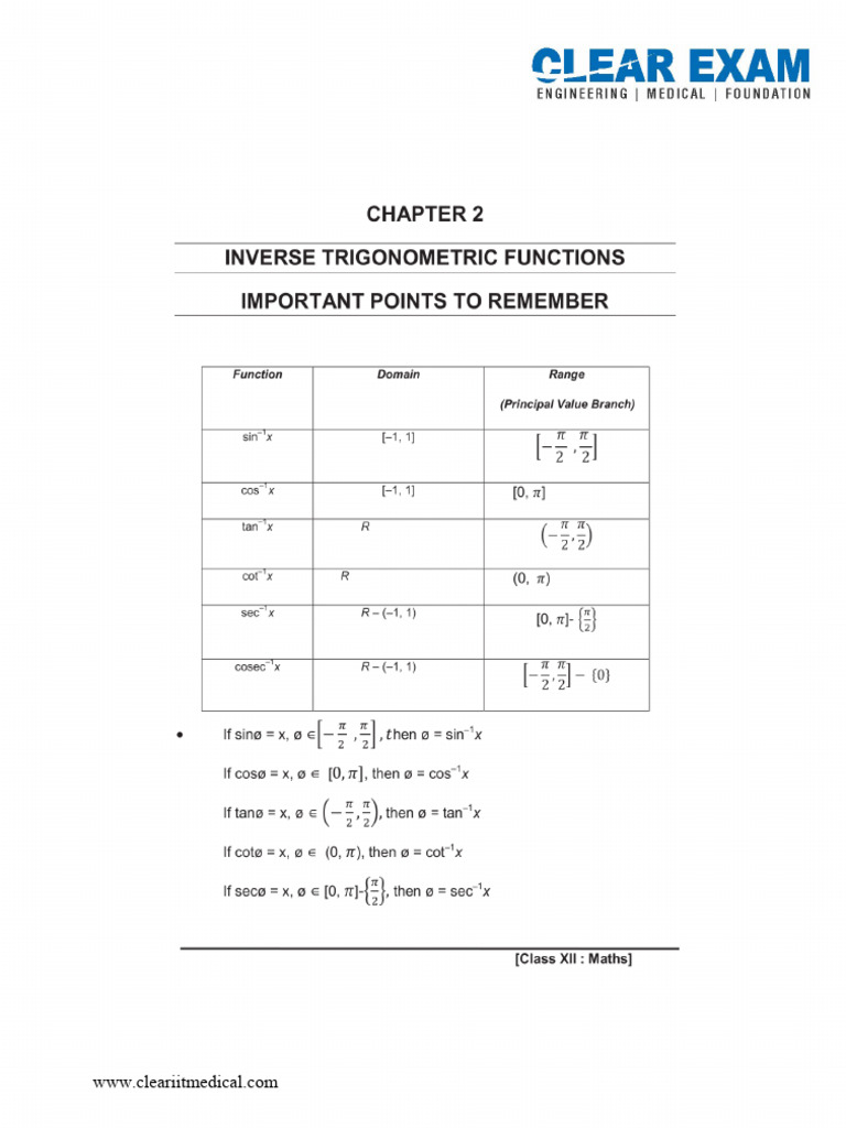 Chapter 2 Points to Remember | PDF
