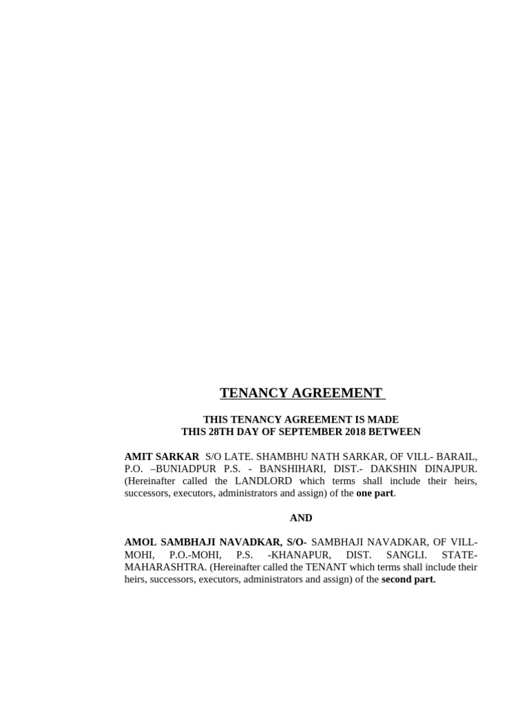 Tenancy Agreement for Residential Use | PDF | Landlord | License