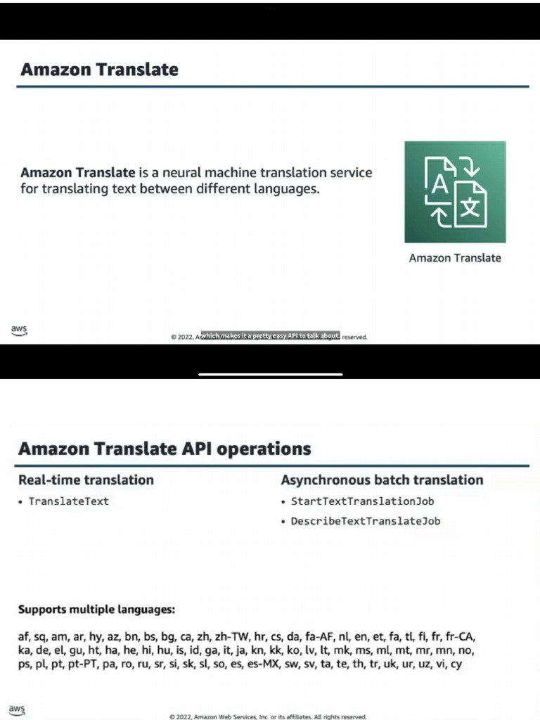Language Translation - Amazon Translate | PDF