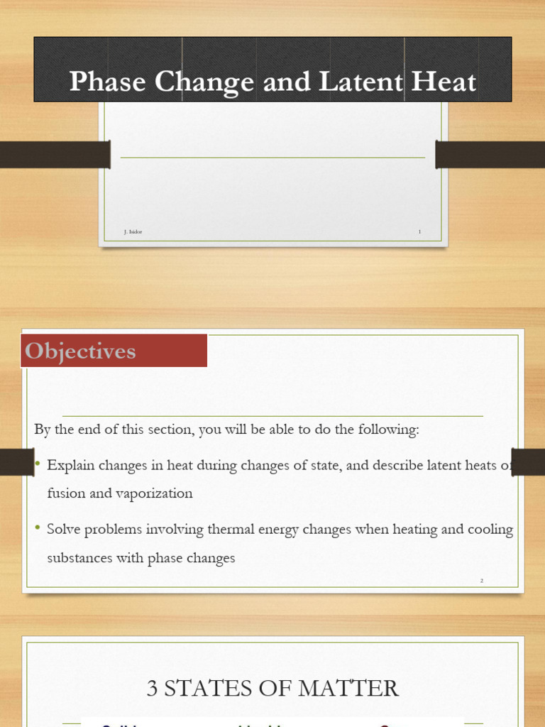 Lec 3.3 Phase Change and Latent Heat | PDF | Latent Heat | Phase (Matter)