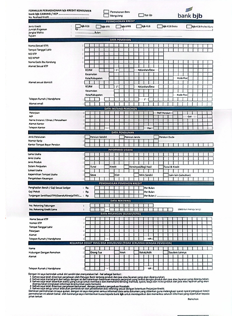 formulir pengajuan | PDF
