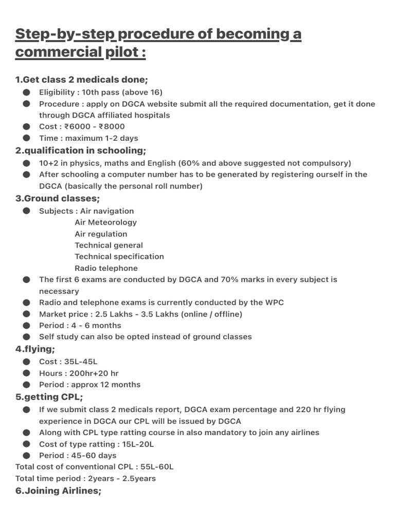 Step-By-Step Procedure of Becoming A Commercial Pilot - 2 | PDF