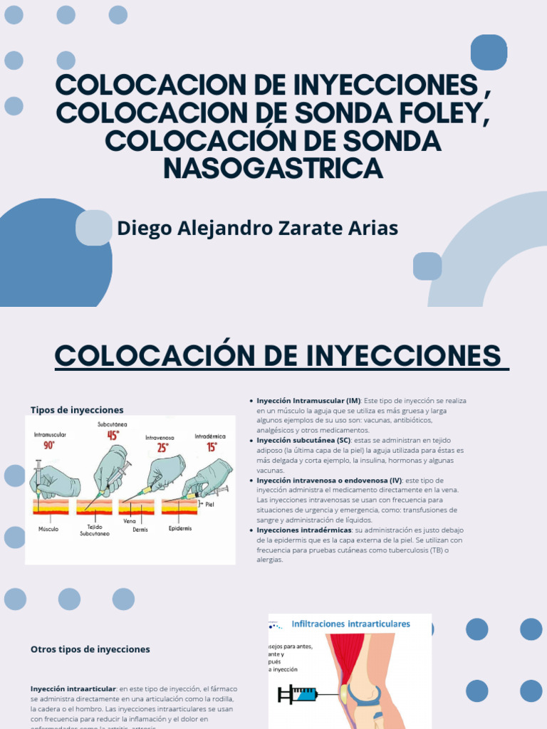 Colocacion de inyectables | PDF | Inyección (medicina) | Terapia ...