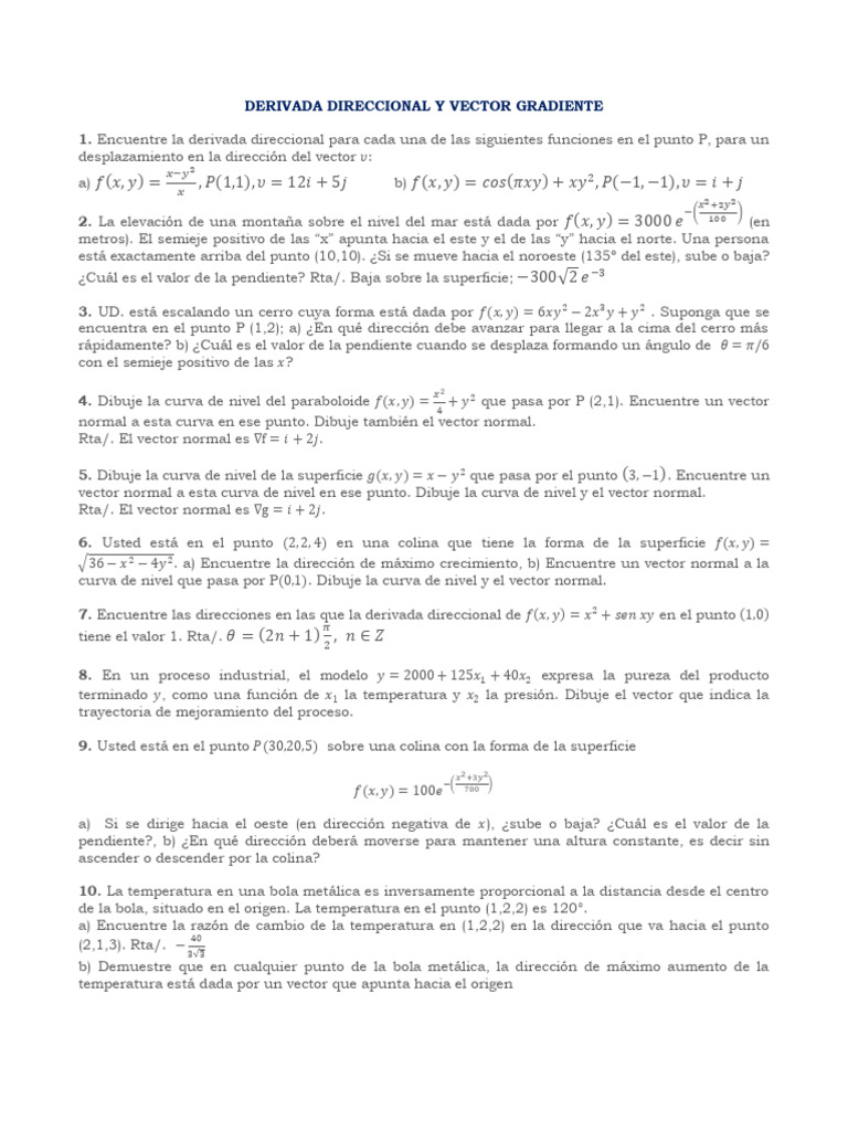 Derivada Direccional | PDF