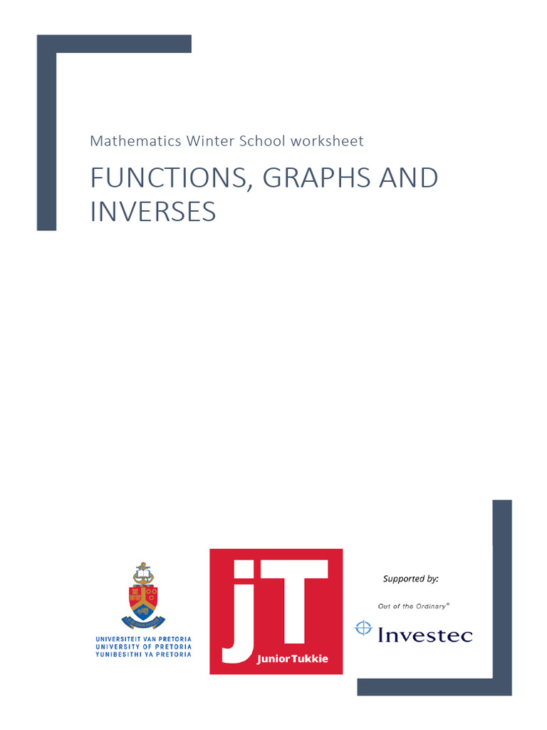 JT Winter School 2020 Functions Graphs and Inverses - zp191460 | PDF ...