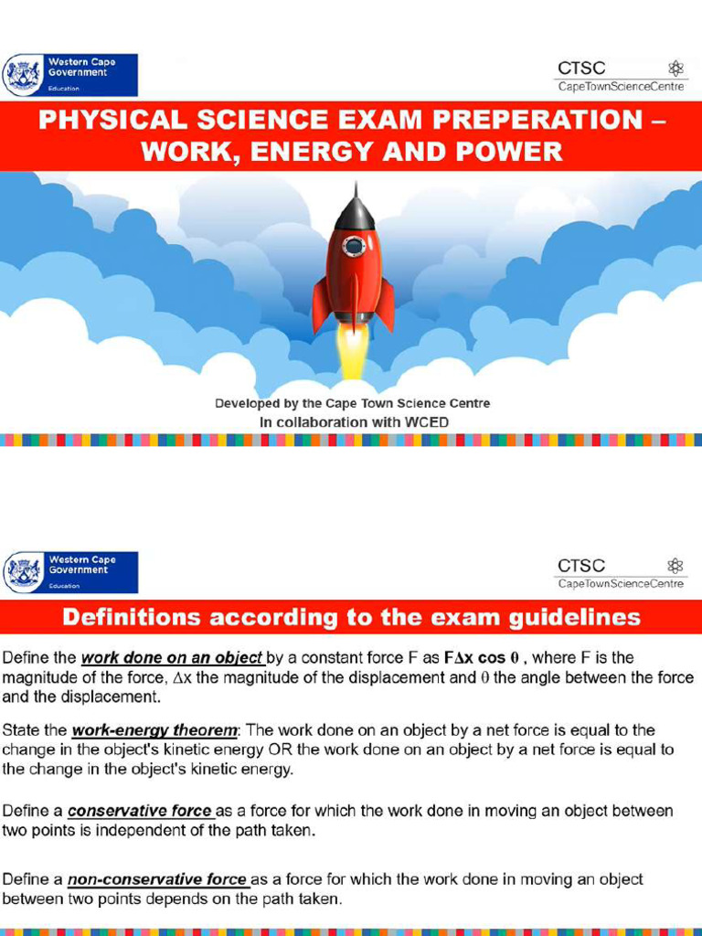 CTSC - Work, Power and Energy | PDF