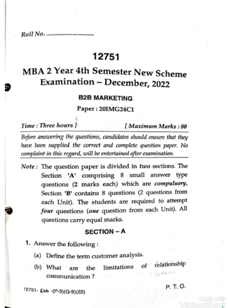 b2b 3yrs Papers | PDF