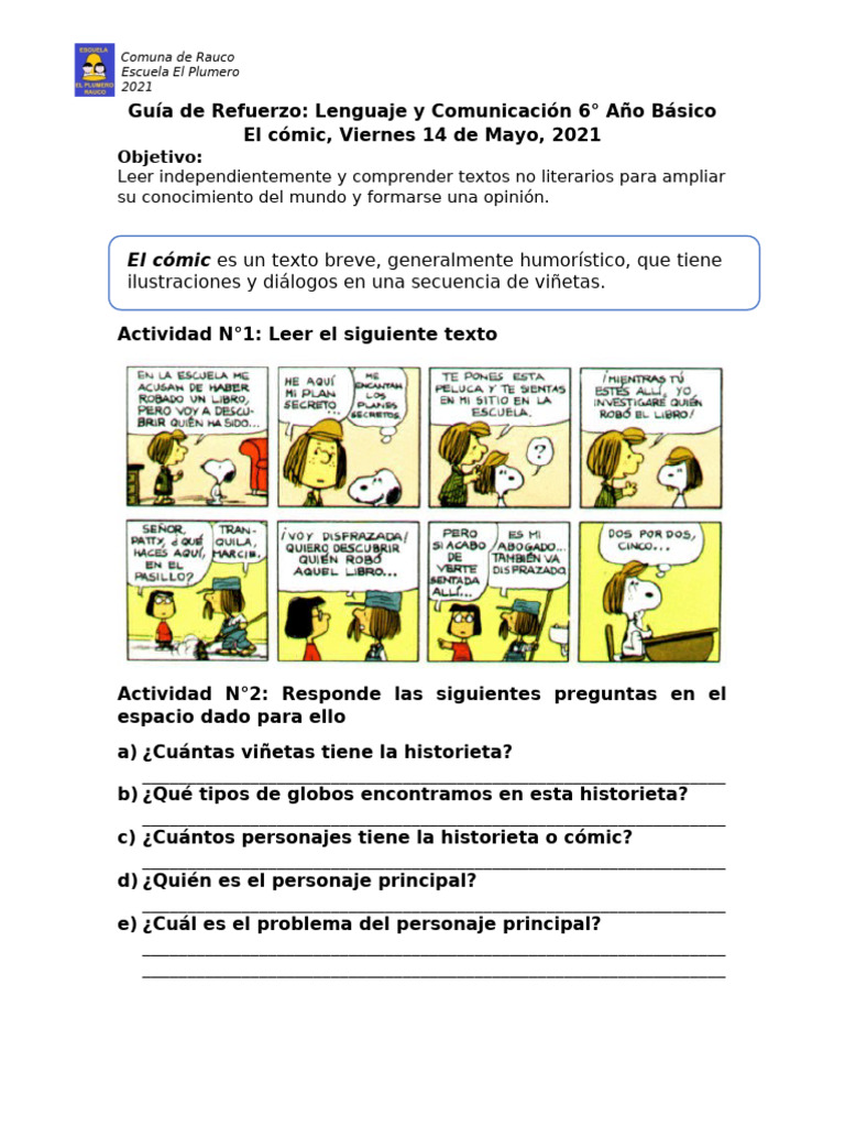 Textos No Literarios !! 6to | PDF | Cómics