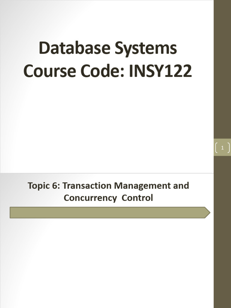 Transaction Management And Concurrency Control Pdf Database Transaction Databases
