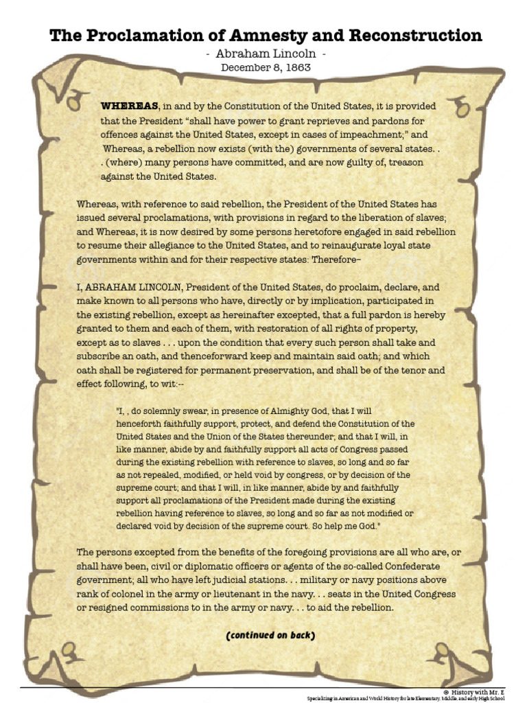 The Plans For Reconstruction | PDF | Confederate States Of America ...