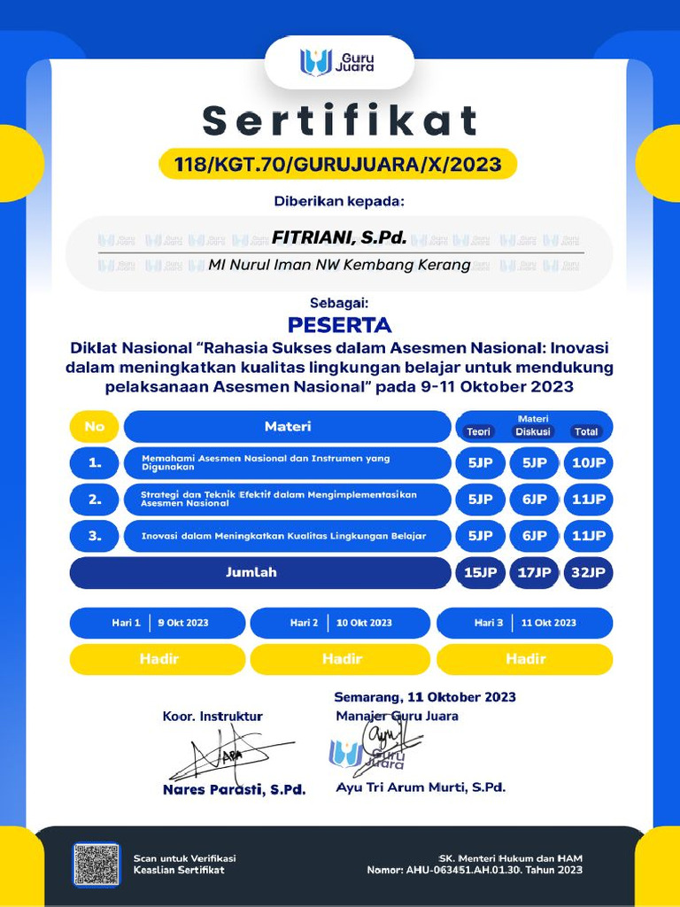 FITRIANi,S.Pd Sertifikat DIKNAS 09-11 Oktober 2023.pdf | PDF