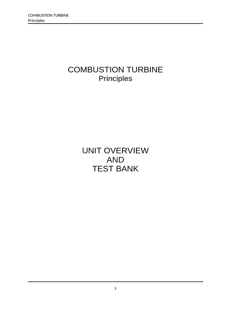 COMBUSTION TURBINE - Principles | PDF | Gas Turbine | Jet Engine