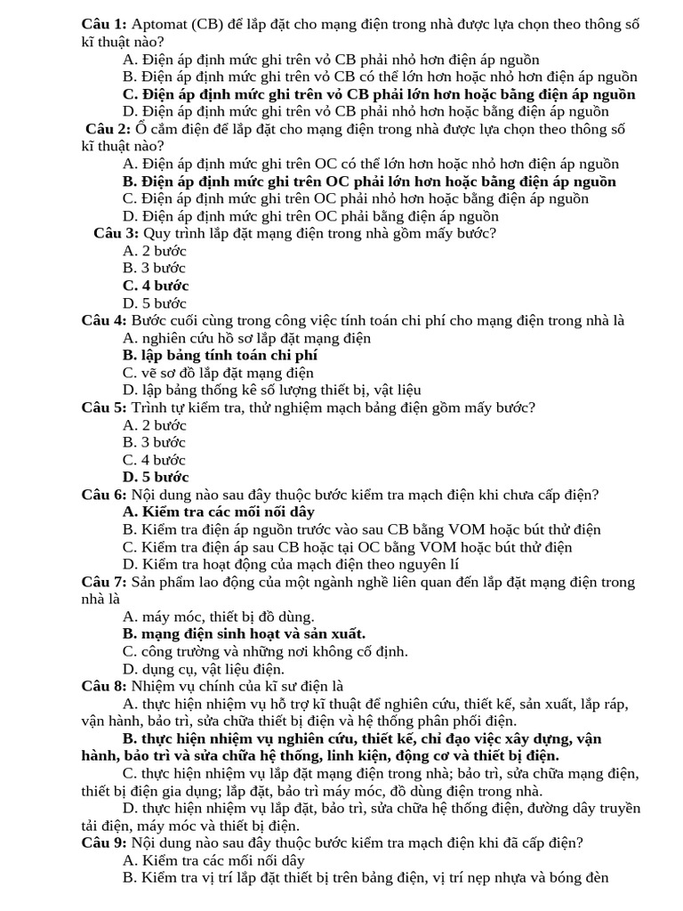 Ôn tập CN 9 | PDF
