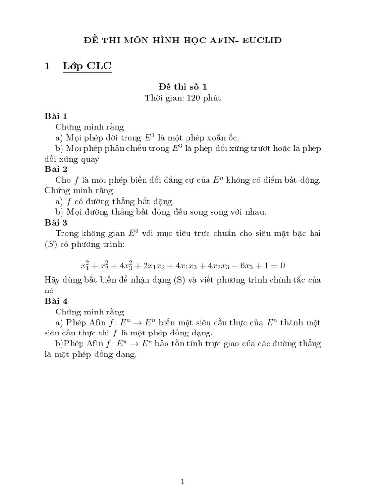 Hinh Hoc Affine Va Euclide | PDF