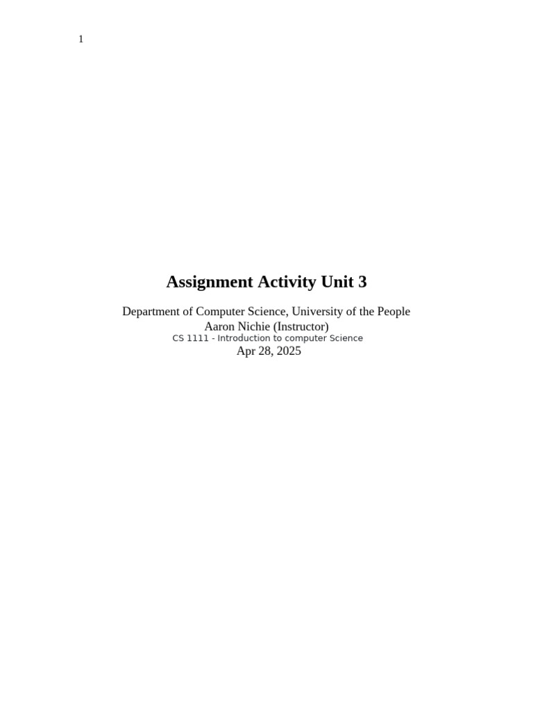Assignment Activity Unit 3 | PDF | Logic Gate | Boolean Algebra