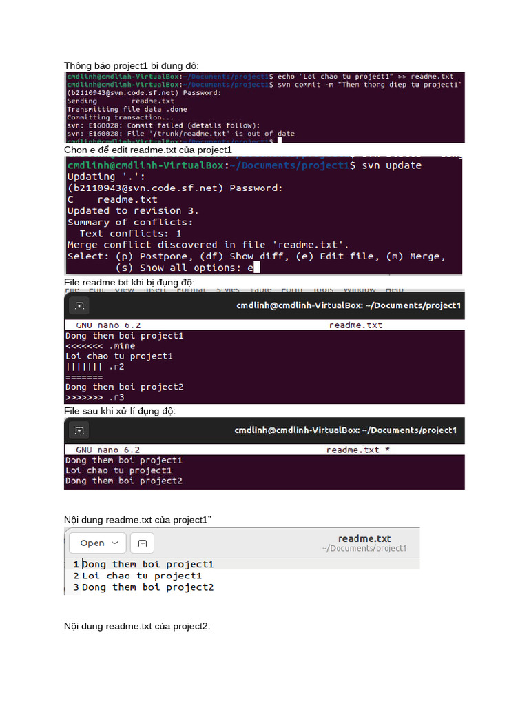 Thông báo project1 bị đụng độ | PDF
