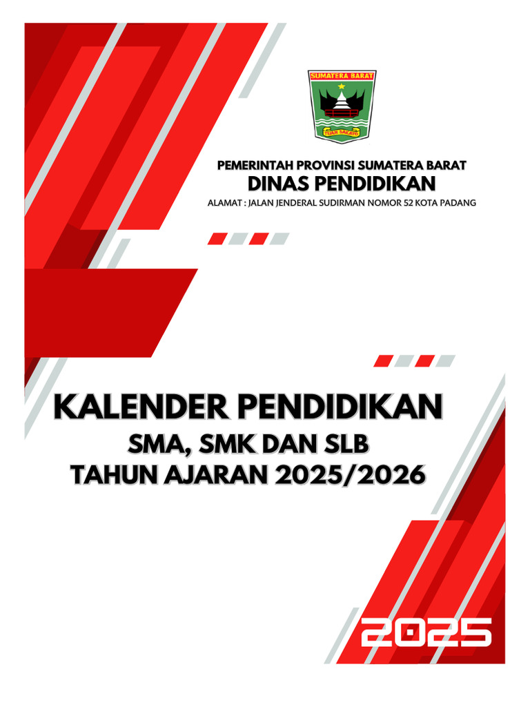 Kalender Pendidikan Sumbar 2025/2026 | PDF