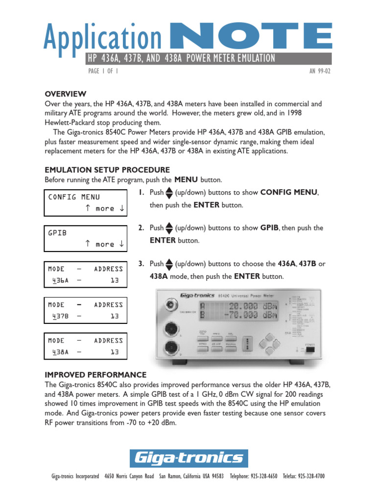 HP 436A/437B/438A Power Meter Emulation | PDF