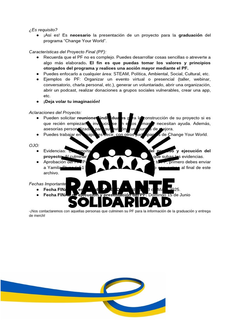 Hoja de Ruta - Proyecto Final CYW | PDF | Liderazgo