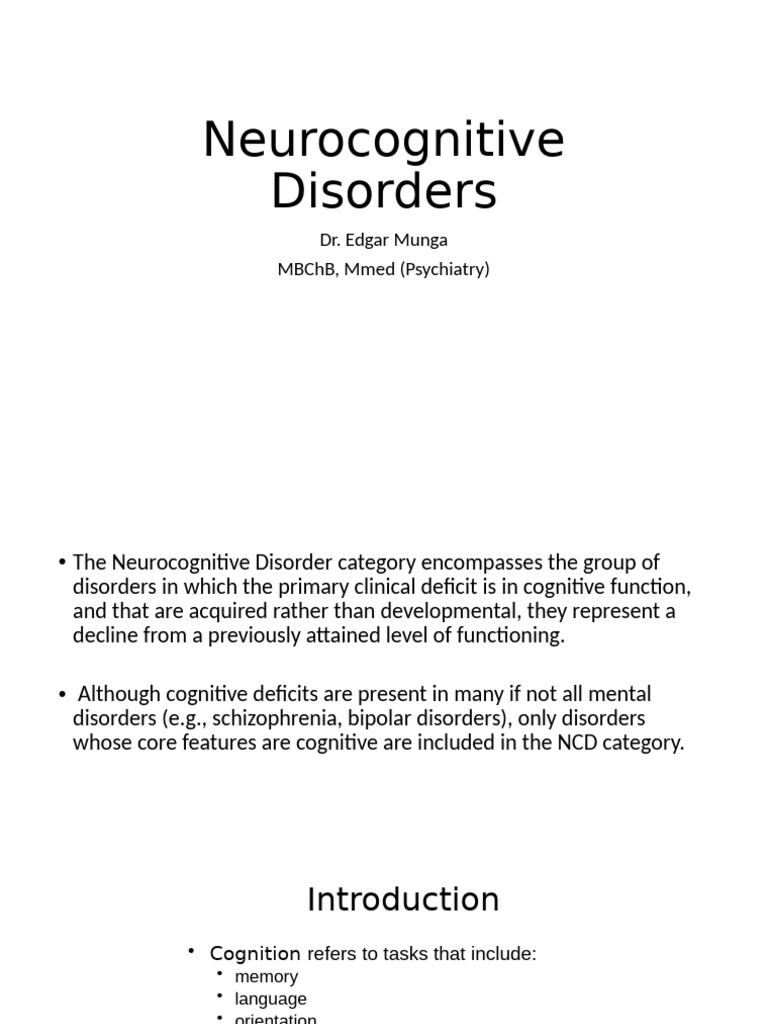 Neurocognitive Disorders 2 | PDF | Dementia | Alzheimer's Disease