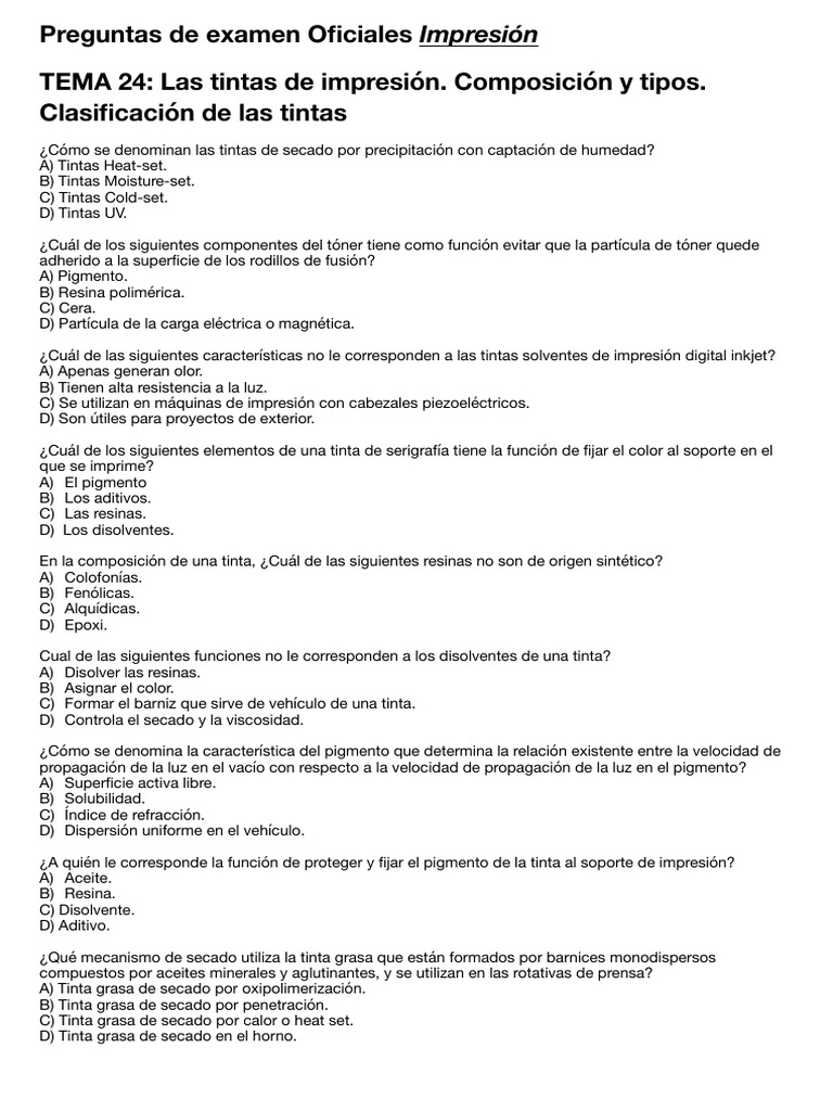 Tema 24 | PDF | Tinta | Barniz