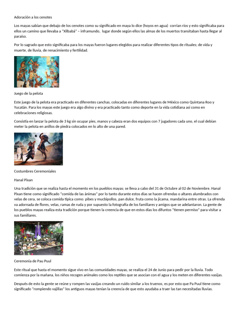 Actividad de Los Mayas) | PDF | Civilización maya | Rituales