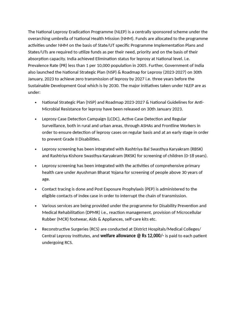 NLEP 2025 Guidelines and Strategic Plan | PDF